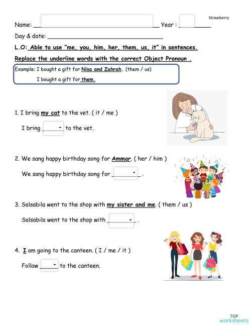Object Pronoun s. Interactive worksheet | TopWorksheets