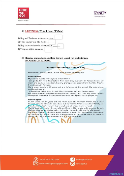 MAKE UP TEST. Interactive worksheet | TopWorksheets