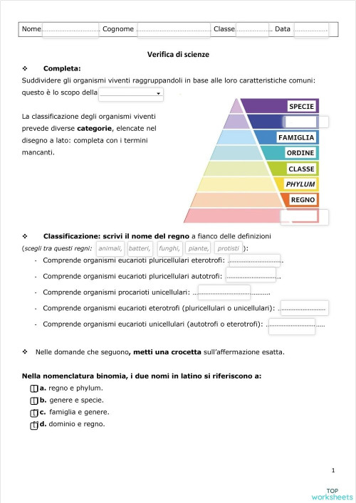 Classif_viventi microrg. Scheda interattiva | TopWorksheets