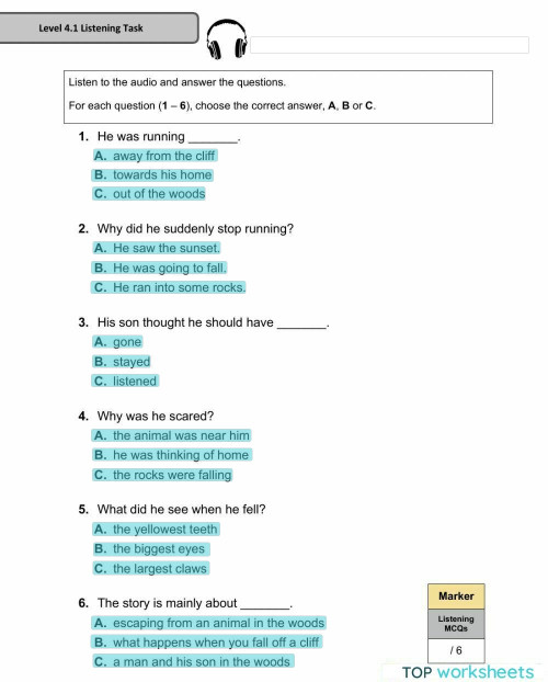 Access 8 - T2 - Listening Exam Practice - 4.1. Interactive worksheet ...