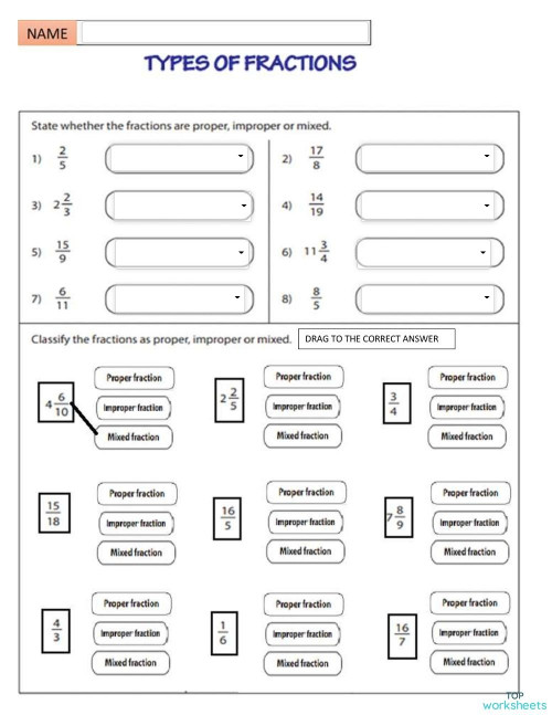 CHAPTER 5: FRACTIONS. Interactive worksheet | TopWorksheets