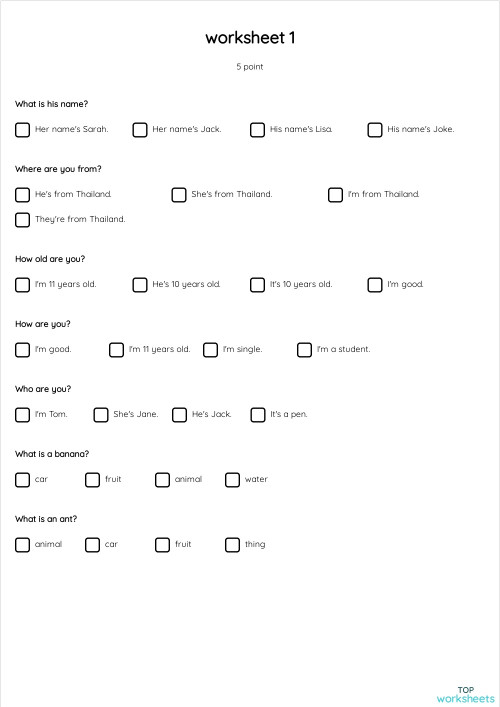 worksheet 1. Interactive worksheet | TopWorksheets