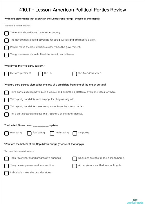 Government: interactive worksheets and online exercises | TopWorksheets