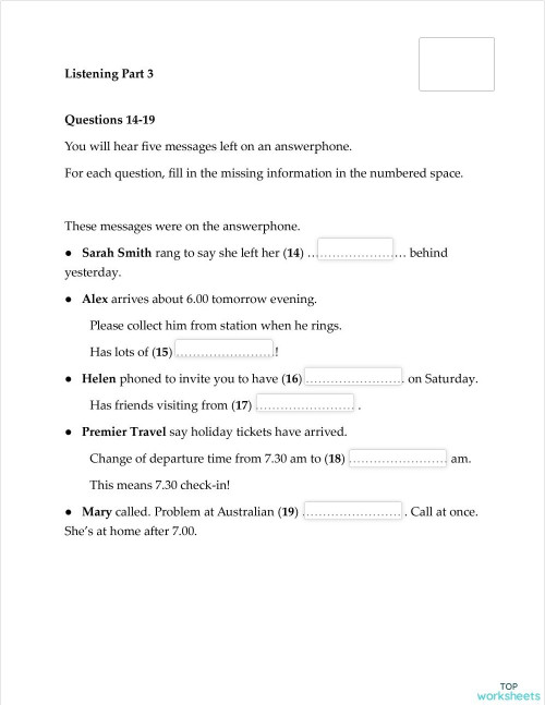 B1 Listening Practice_Test 10 _Part 3. Interactive worksheet ...