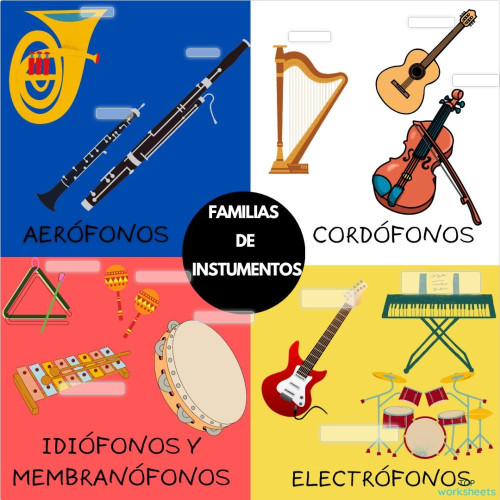FAMILIA DE INSTRUMENTOS. Ficha interactiva | TopWorksheets