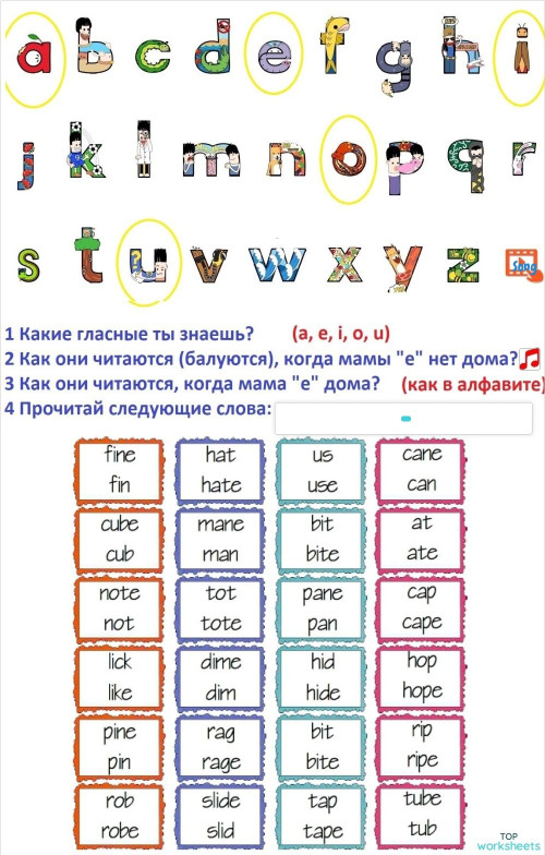 ABC phonics CVC CVCe. Interactive worksheet | TopWorksheets