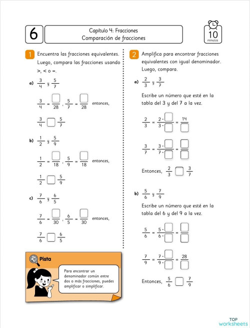 Leer y escribir fracciones. Ficha interactiva | TopWorksheets
