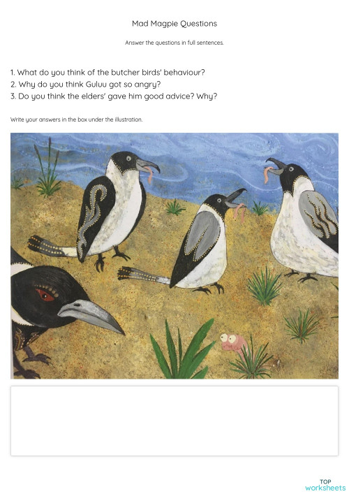 Mad Magpie Questions. Interactive worksheet | TopWorksheets