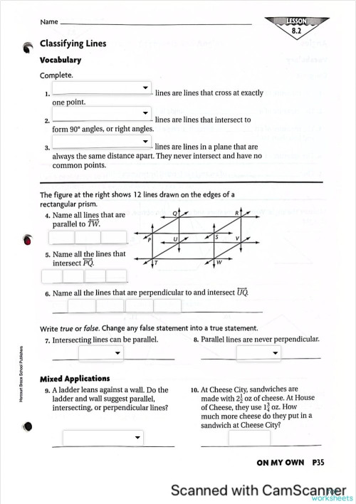 HW 6.7 Cross Sections. Interactive worksheet | TopWorksheets