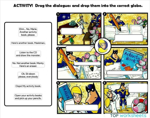 Complete the comic 2. Interactive worksheet | TopWorksheets