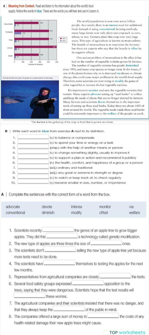 ALS 3 Unit 10 Vocabulary food. Interactive worksheet | TopWorksheets
