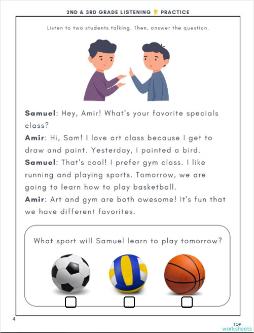 First Grade ELPA Listening Practice 2. Interactive worksheet ...