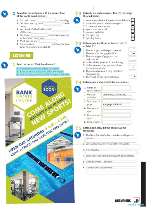 TEENS B1 WORKBOOK UNIT 4 LISTENING PAGE 19. Interactive worksheet ...