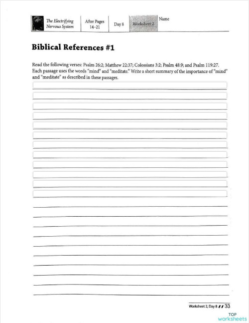 Worksheet 2: Biblical References #1 Pg 33. Interactive worksheet ...