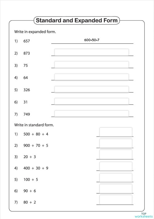 M_G02M03L15_WC01_Standard and Expanded form. Interactive worksheet | TopWorksheets