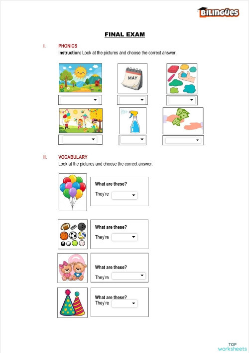 FINAL EXAM - STARTERS 11. Interactive worksheet | TopWorksheets