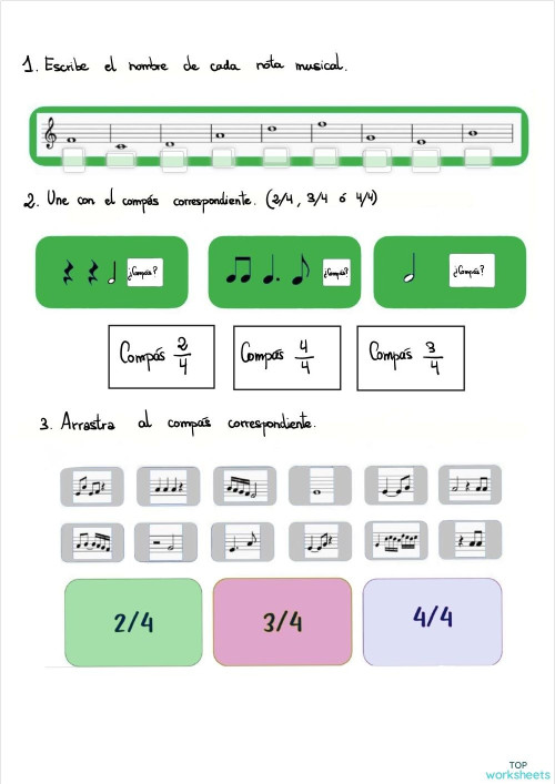 Ficha música topworksheets. Ficha interactiva | TopWorksheets