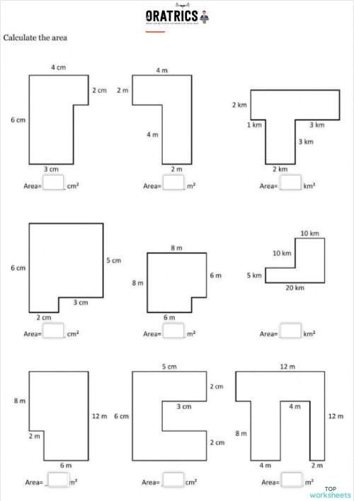 Area Area DDD. Interactive worksheet | TopWorksheets