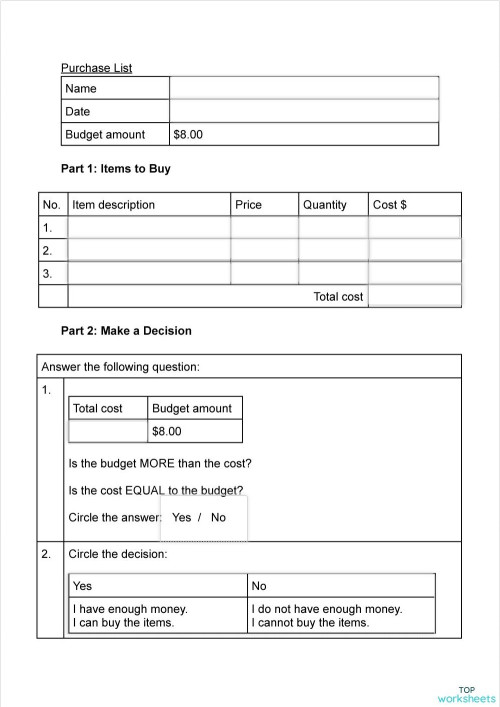 Money: interactive worksheets and online exercises | TopWorksheets