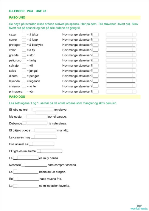 Ficha de trabajo los saludos en español. Ficha interactiva | TopWorksheets