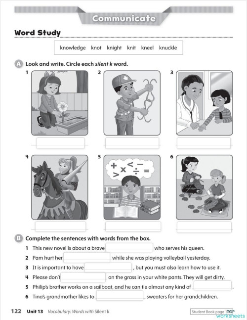 OD4 13 WB 122 123 Communicate Writing. Interactive worksheet ...