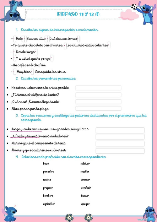 ficha interactiva lengua. Ficha interactiva | TopWorksheets