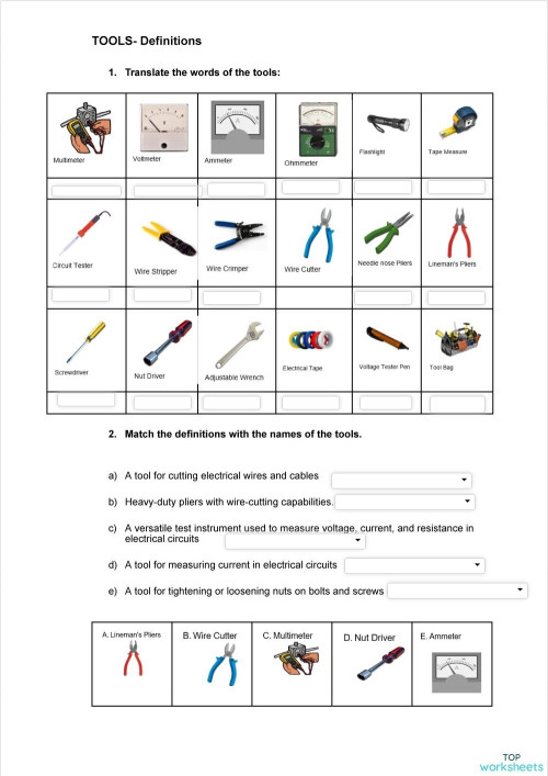 More tools. Interactive worksheet | TopWorksheets
