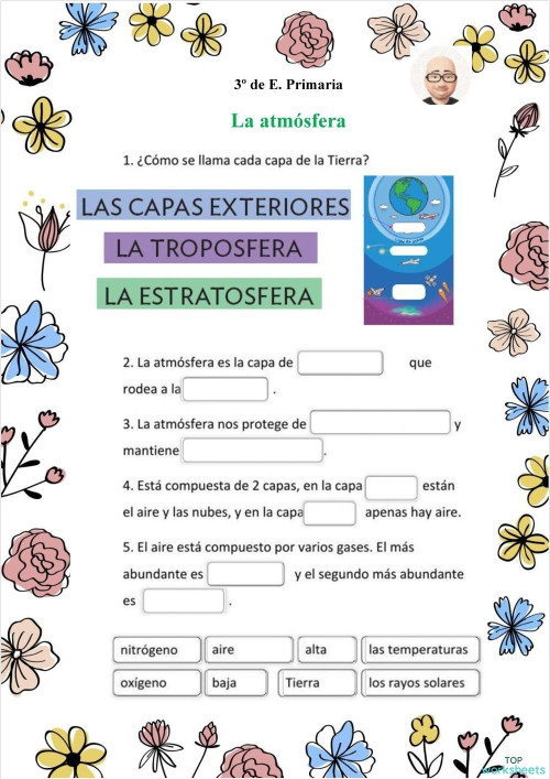 La atmósfera. Ficha interactiva | TopWorksheets