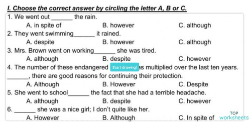 Revision (after Test). Interactive worksheet | TopWorksheets
