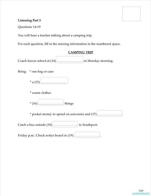 B1 Listening Practice_Test 15 _Part 3. Interactive worksheet ...