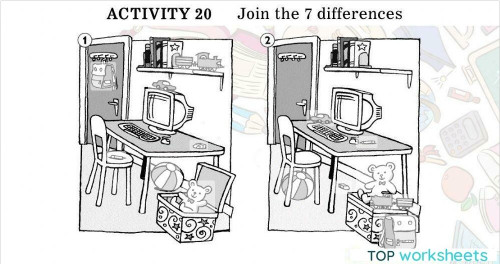 Spot the differences (2). Interactive worksheet | TopWorksheets