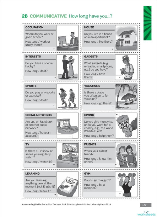 AEF3 UNIT 2B - HOW LONG HAVE YOU ...?. Interactive worksheet ...