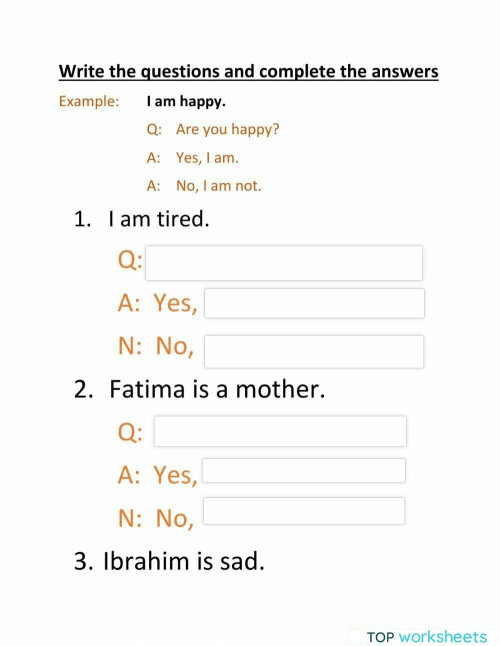 Verb to be questions and yes no. Interactive worksheet | TopWorksheets