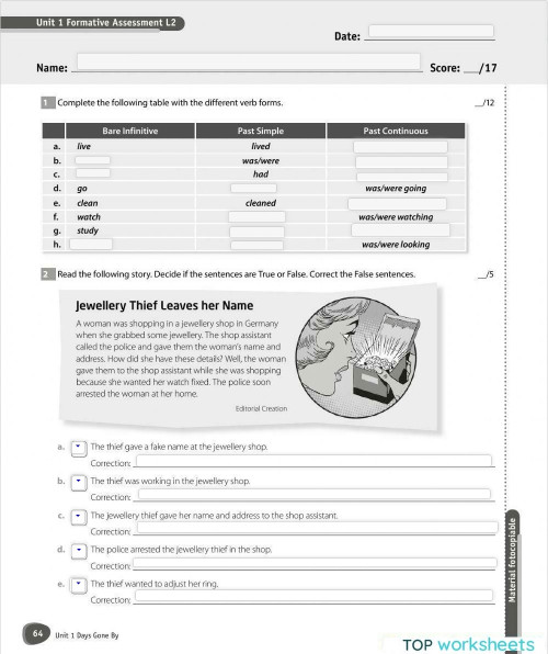 Formative assesment. Interactive worksheet | TopWorksheets