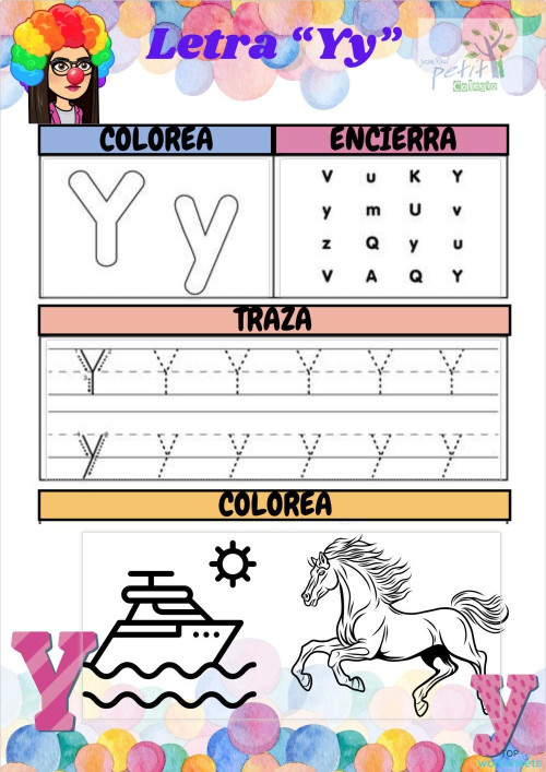 Letra "Yy": fichas interactivas y ejercicios online | TopWorksheets