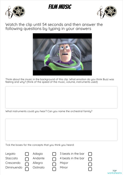 Film Music 1. Interactive worksheet | TopWorksheets