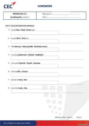 RS2_Something Else_Lesson 1_Homework. Interactive worksheet | TopWorksheets