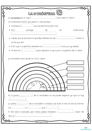 La atmósfera. Ficha interactiva | TopWorksheets