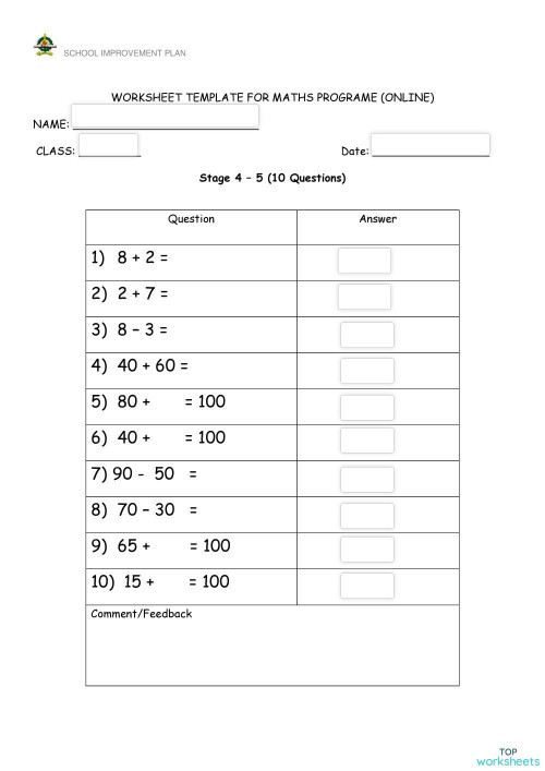 basic fact practice 1. Interactive worksheet | TopWorksheets