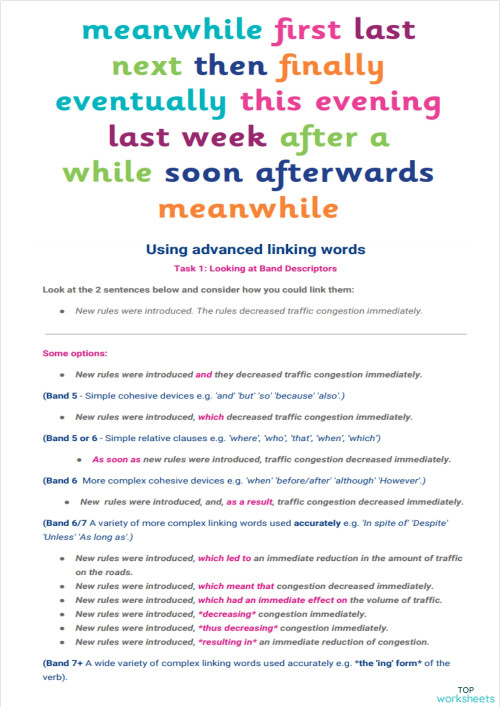 LINKING WORDS / COHESSIVE DEVICES/ BASIC 02. Interactive worksheet ...