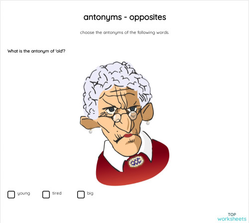 antonyms - opposites. Interactive worksheet | TopWorksheets