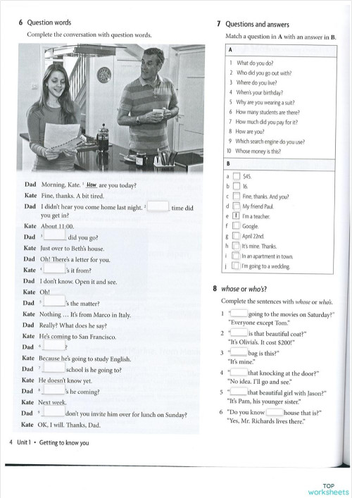A2 - UNIT 2 - WORKBOOK. Interactive worksheet | TopWorksheets