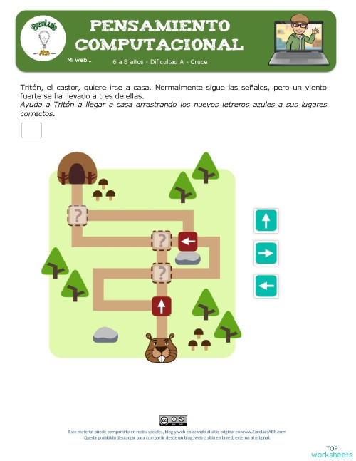 Pensamiento computacional: Niños 01. Ficha interactiva | TopWorksheets