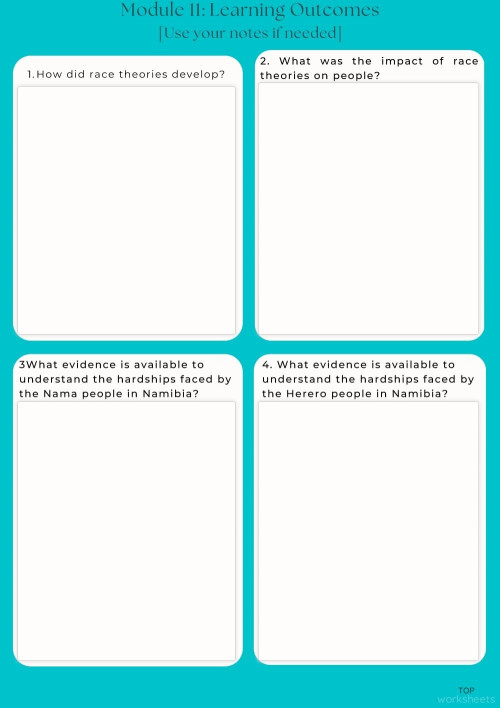 M11 Learning Outcomes. Interactive worksheet | TopWorksheets