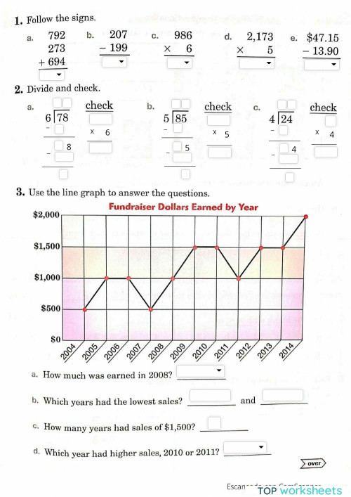 Math Test 5. Interactive worksheet | TopWorksheets