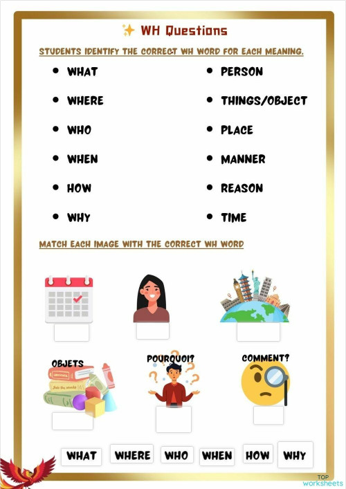 WH words HP. Interactive worksheet | TopWorksheets