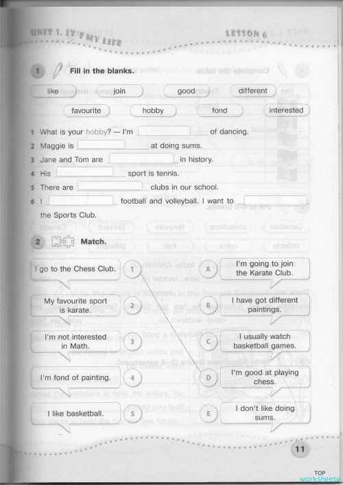 PREP 2 UNIT 4 LESSON 16/06 (A) VOCABULARY. Interactive worksheet ...