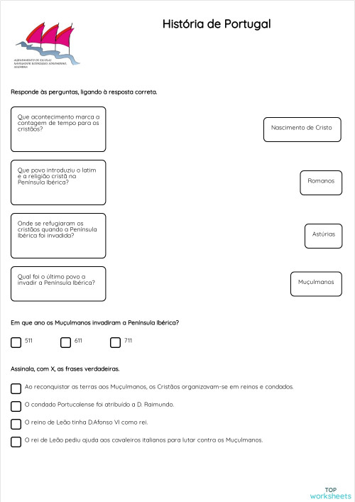 História de Portugal: fichas interativas e exercícios online ...