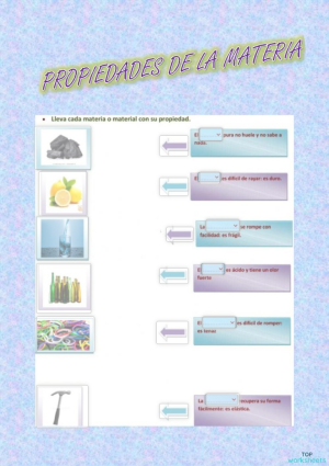 PROPIEDADES DE LA MATERIA. Ficha interactiva | TopWorksheets