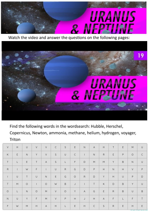 Uranus and Neptune: A Crash Course. Interactive worksheet | TopWorksheets